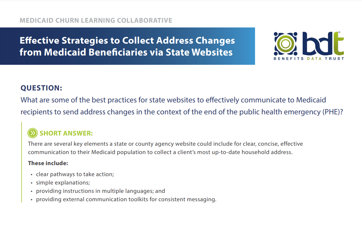 Effective Strategies to Collect Address Changes from Medicaid ...