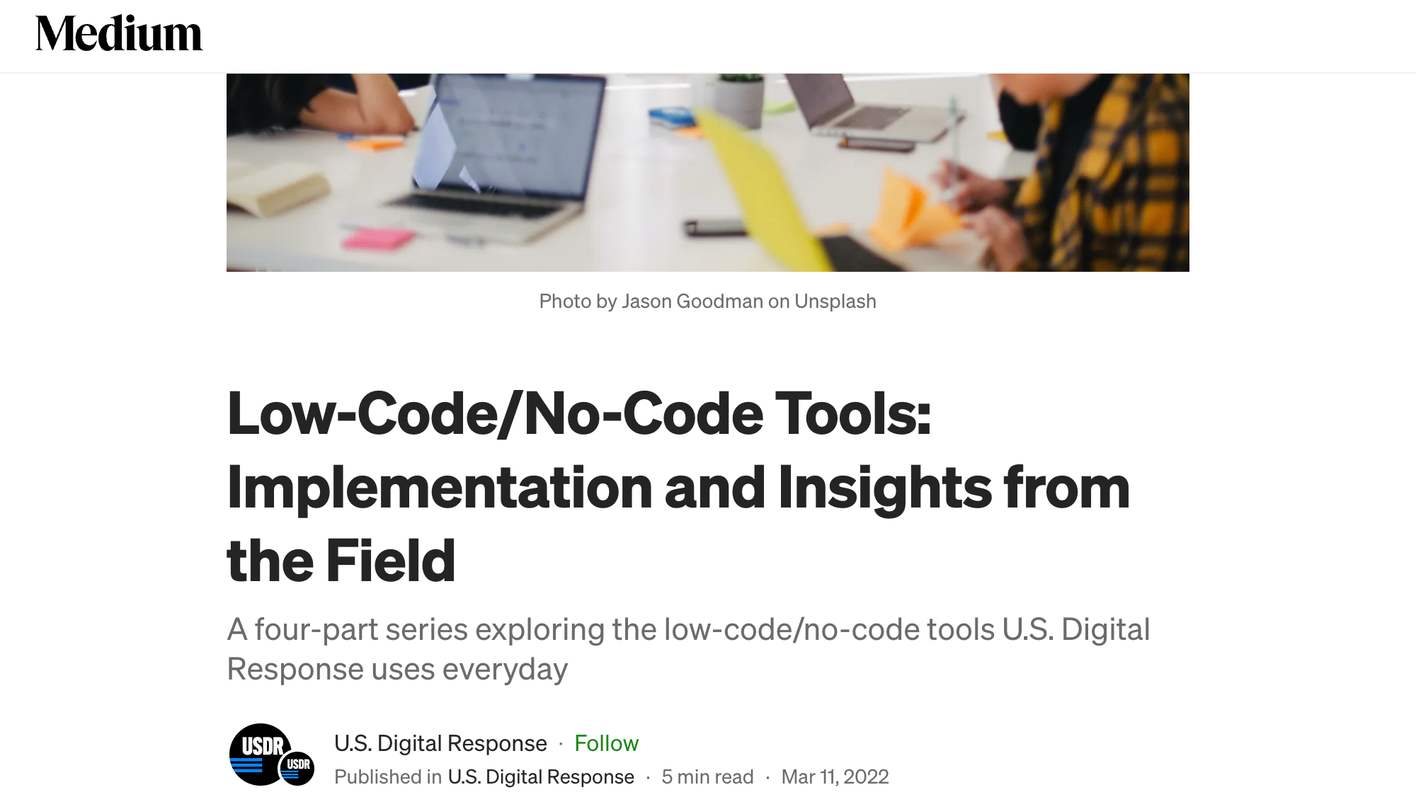 Low-Code/No-Code Tools: Implementation and Insights from the Field - Digital Government Hub