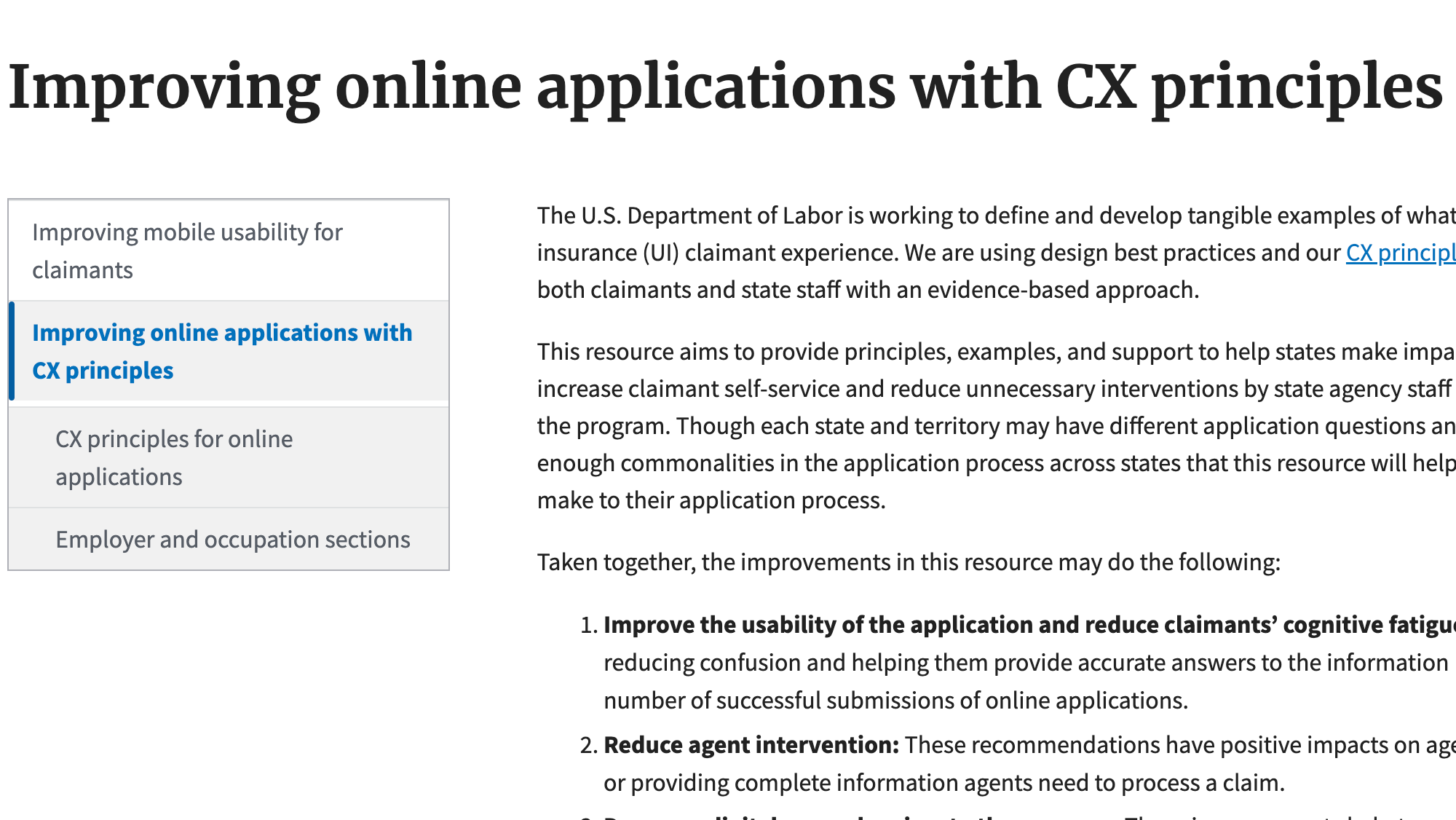 Improving Unemployment Insurance Applications with CX Principles ...