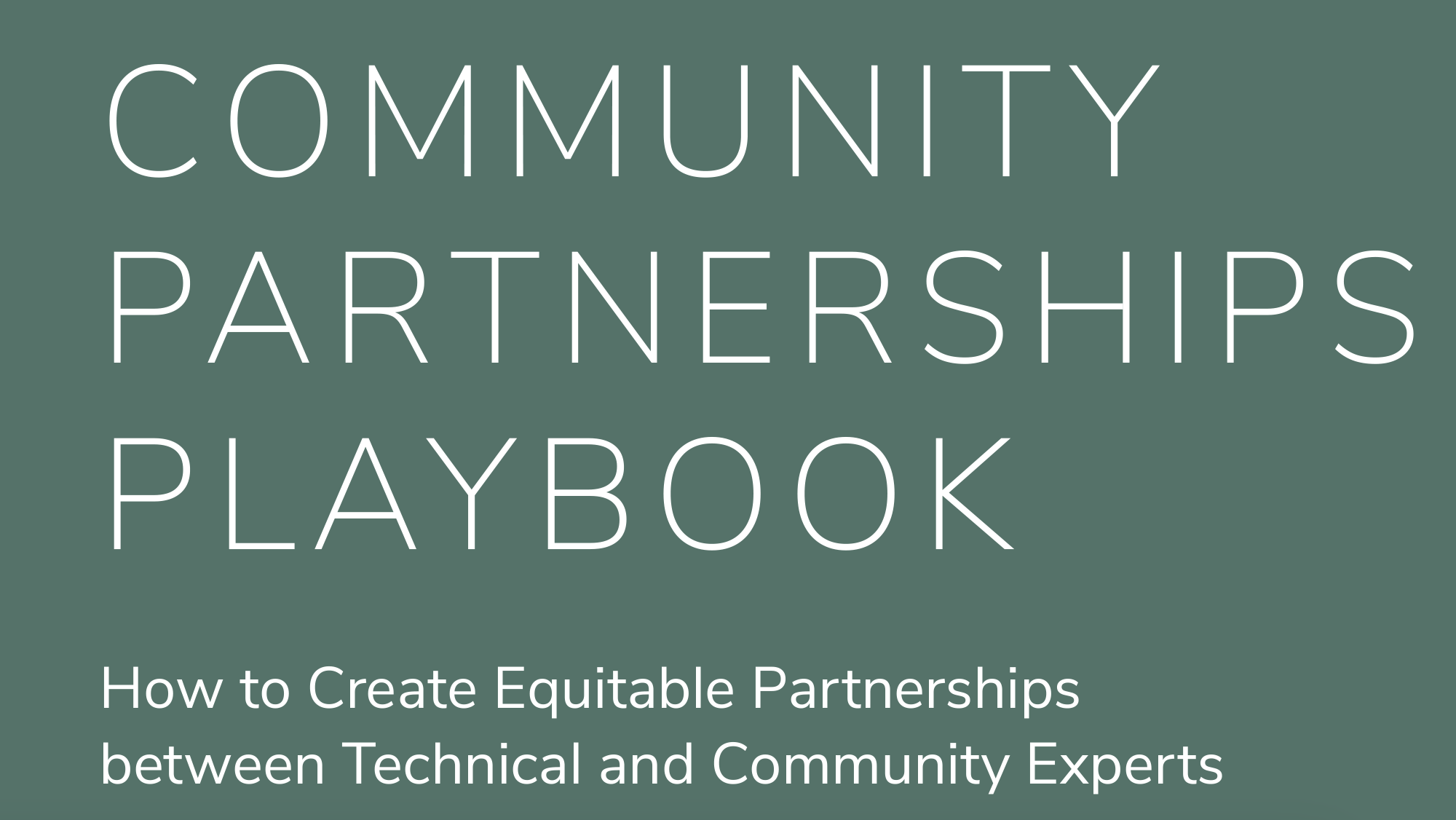 Community Partnerships Playbook: How to Create Equitable Partnerships ...
