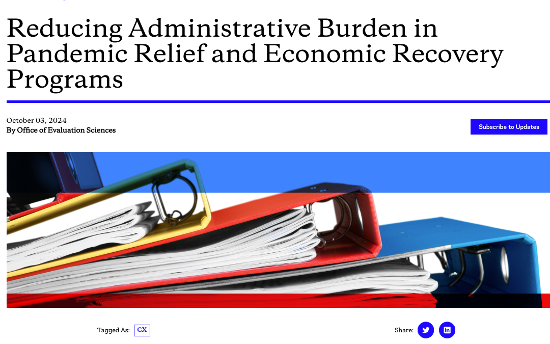 Reducing Administrative Burden in Pandemic Relief and Economic Recovery ...