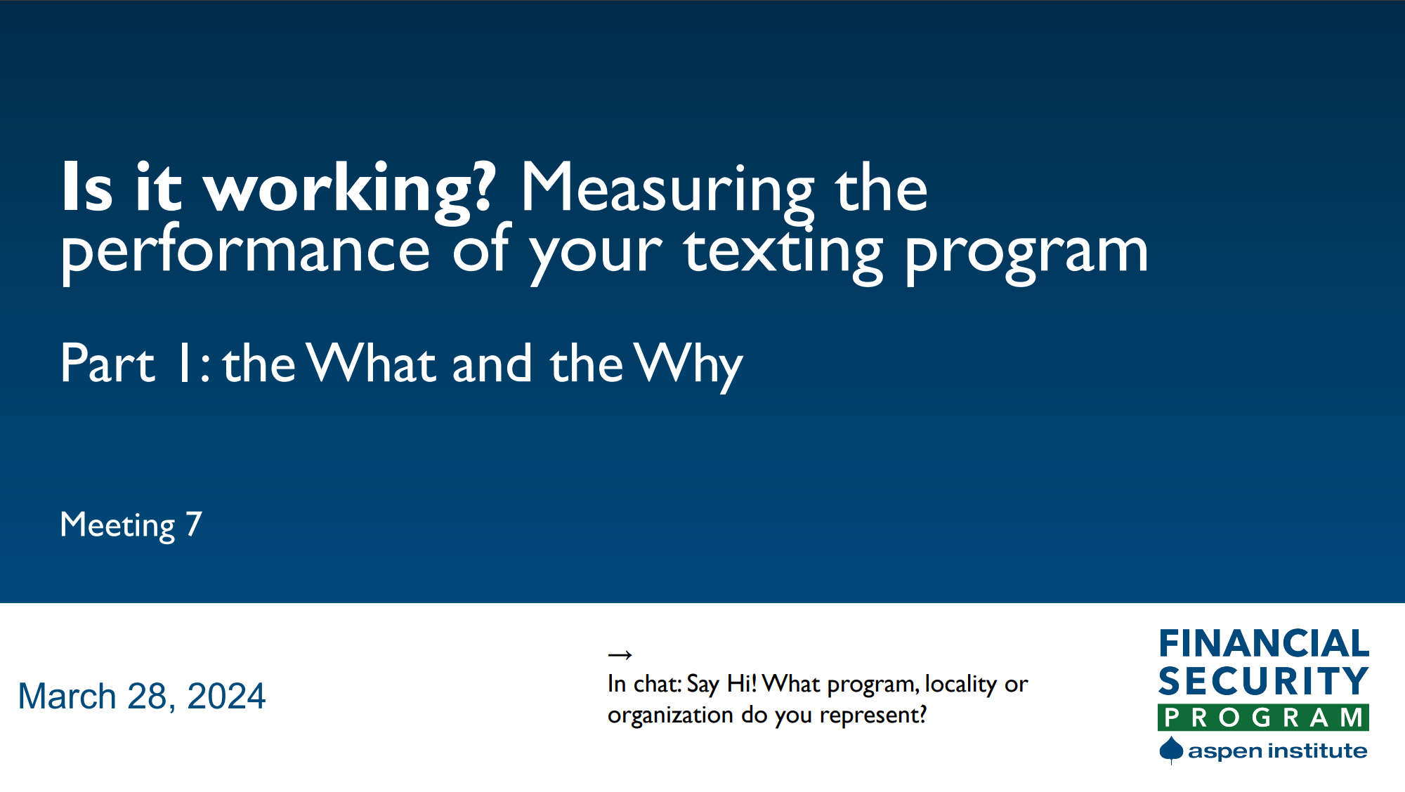 Is it working? Measuring the performance of your texting program ...