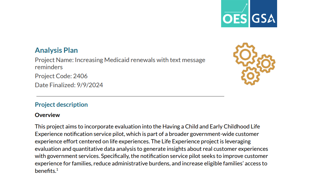 Analysis Plan: Increasing Medicaid Renewals with Text Message Reminders ...