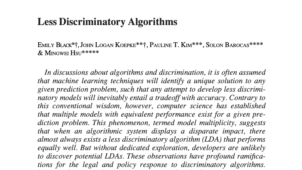 Less Discriminatory Algorithms - Digital Government Hub