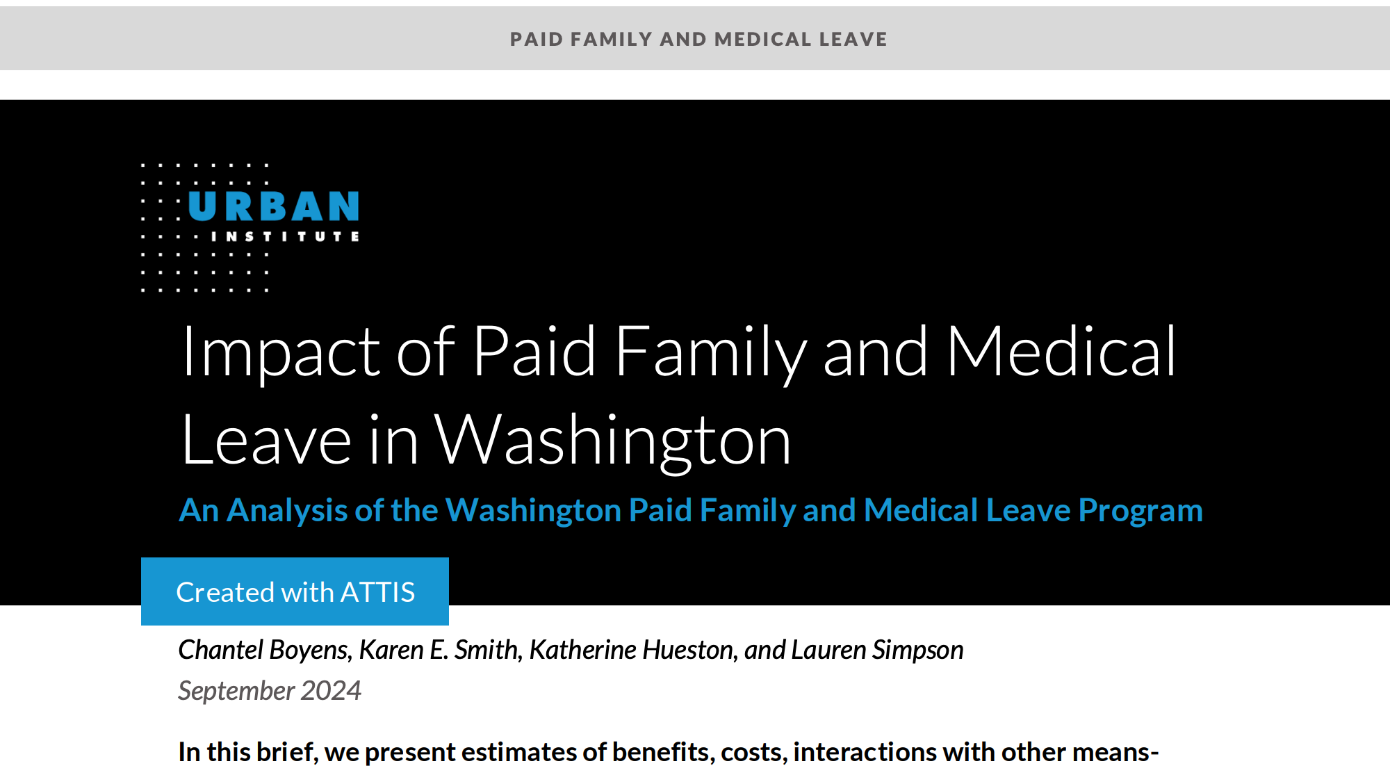 Impact of Paid Family and Medical Leave in Washington - Digital ...