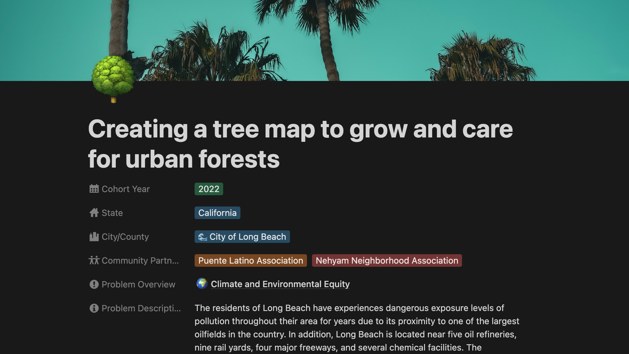 Long Beach Tree Map: Creating a tree map to grow and care for urban ...