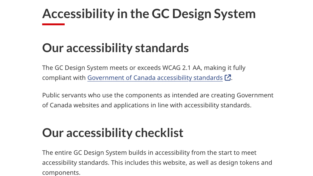 Government of Canada (GC) Design System Accessibility Standards ...