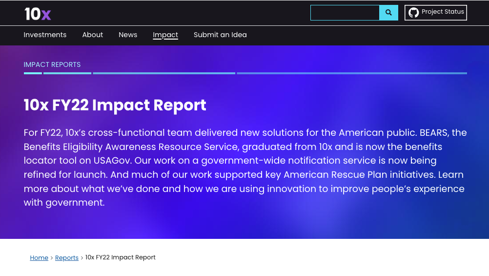 10x FY22 Impact Report - Digital Government Hub