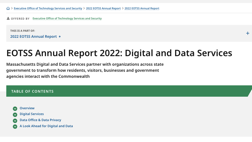 Executive Office of Technology Services and Security (EOTSS) Annual ...