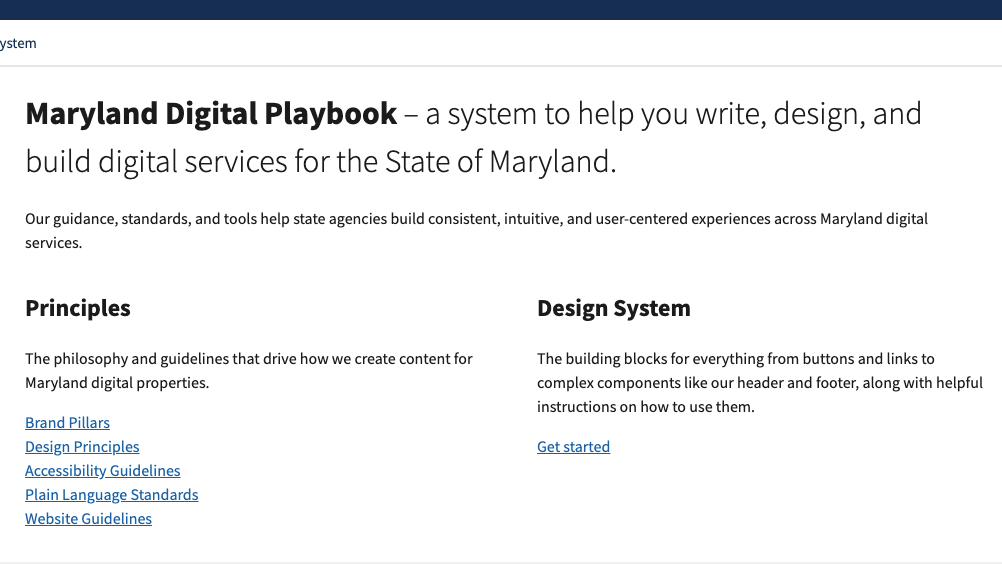 Maryland Digital Playbook - Digital Government Hub