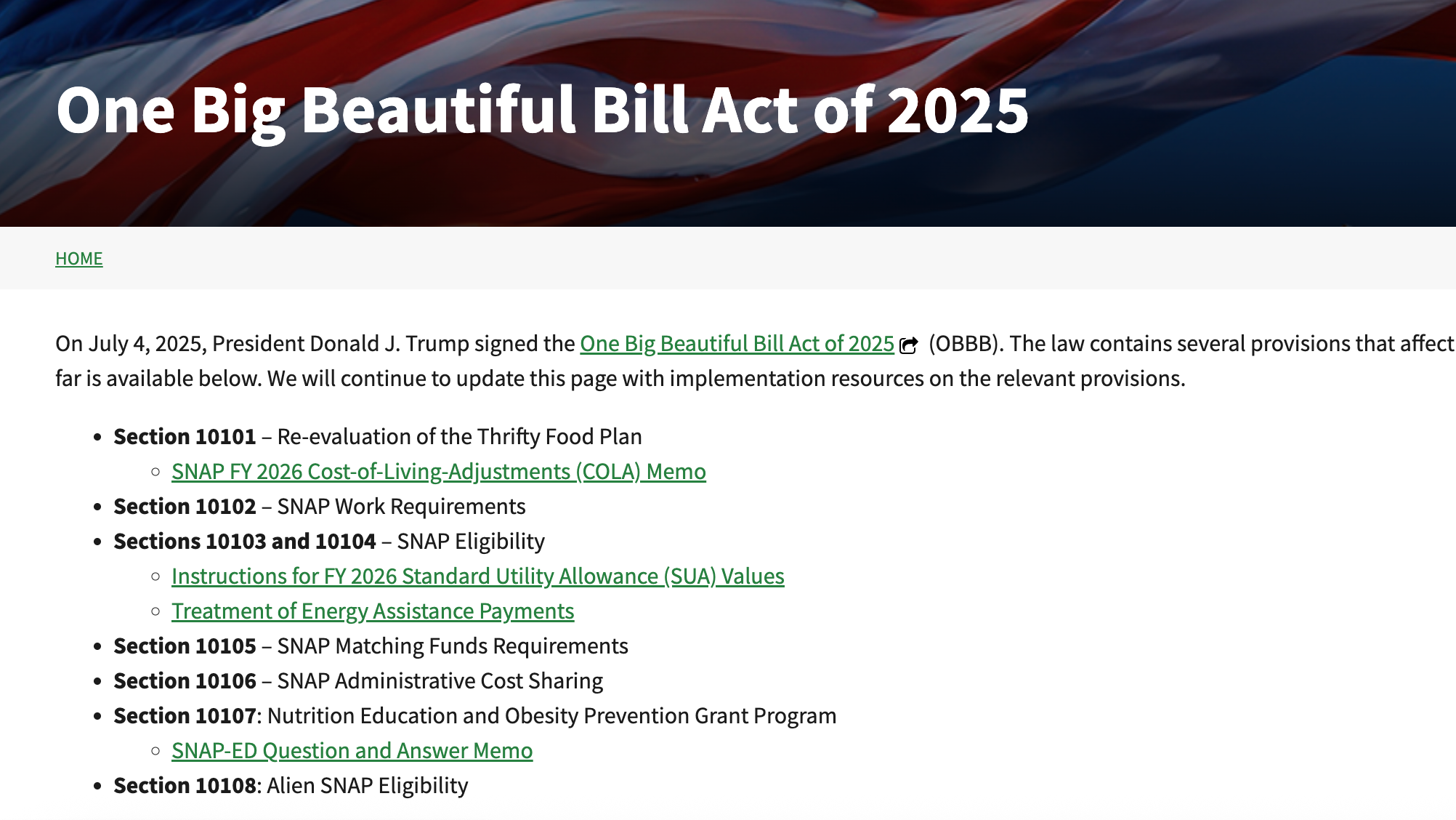 FNS Guidance for OBBBA of 2025 - Digital Government Hub