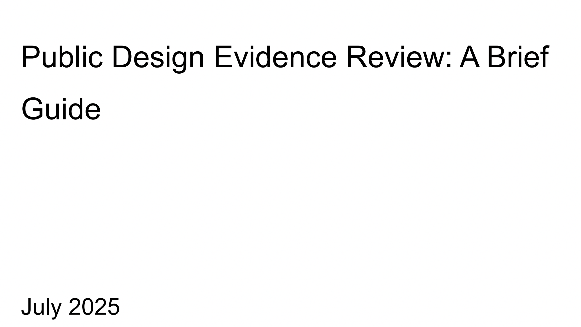 The Public Design Evidence Review - Digital Government Hub