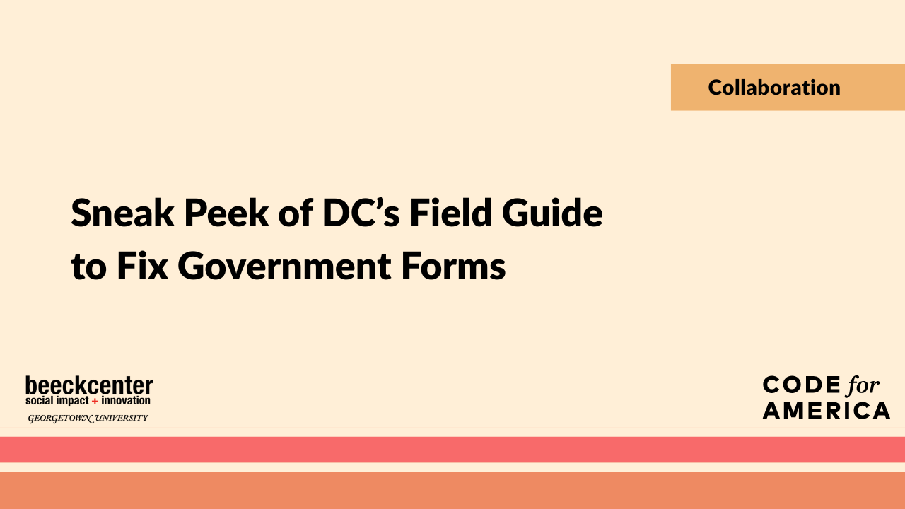 Sneak Peek of DC’s Field Guide to Fix Government Forms - Digital ...