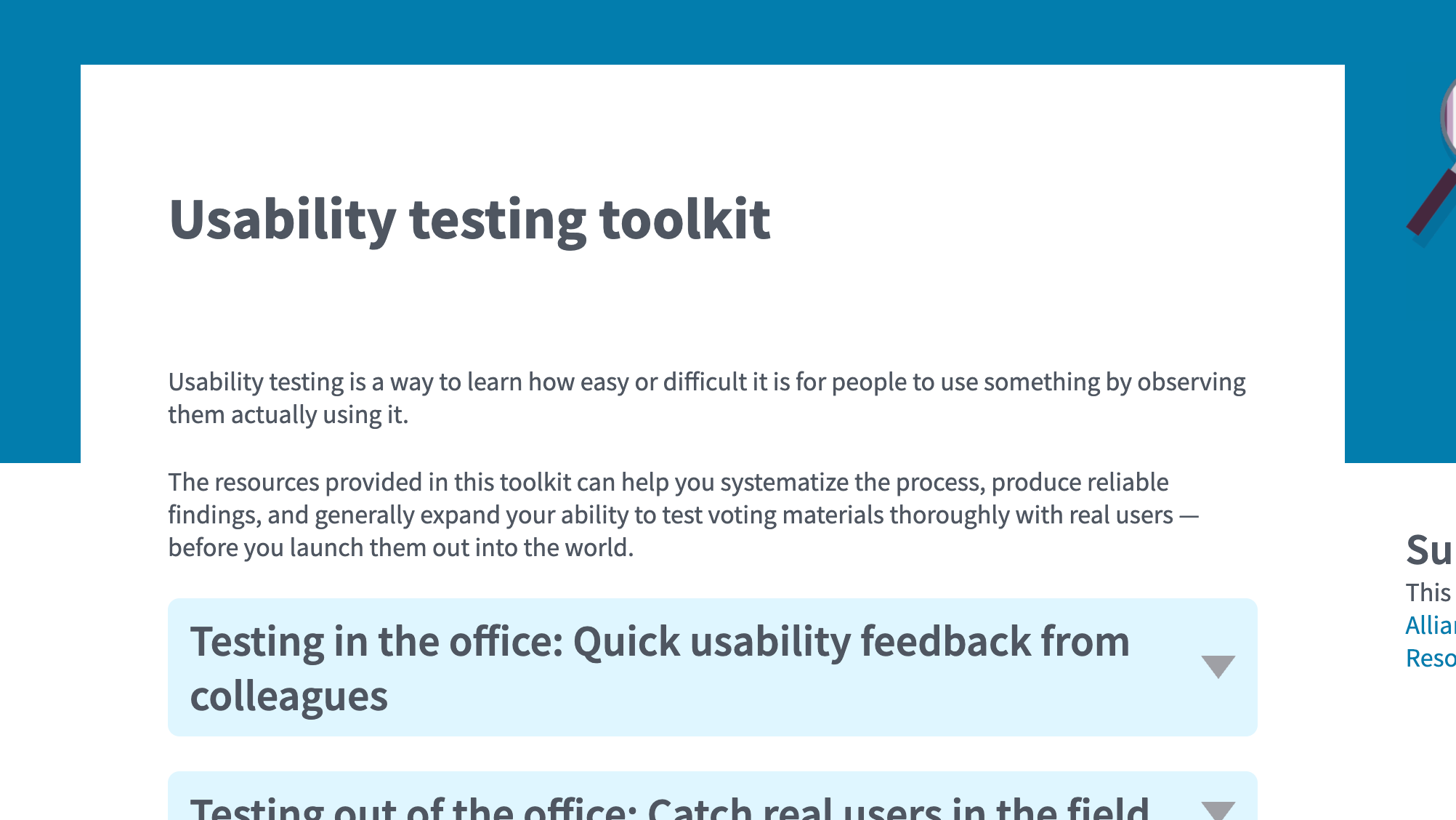 Usability testing toolkit - Digital Government Hub
