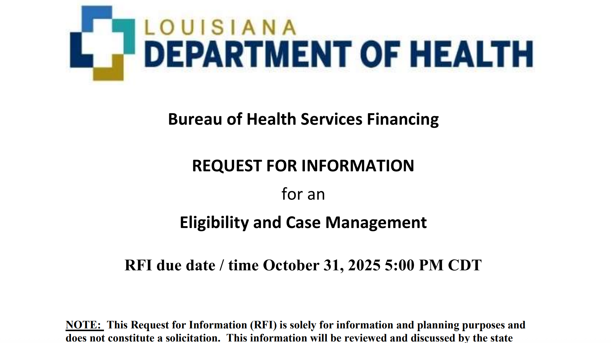 Request for Information for Eligibility and Case Management - Digital ...